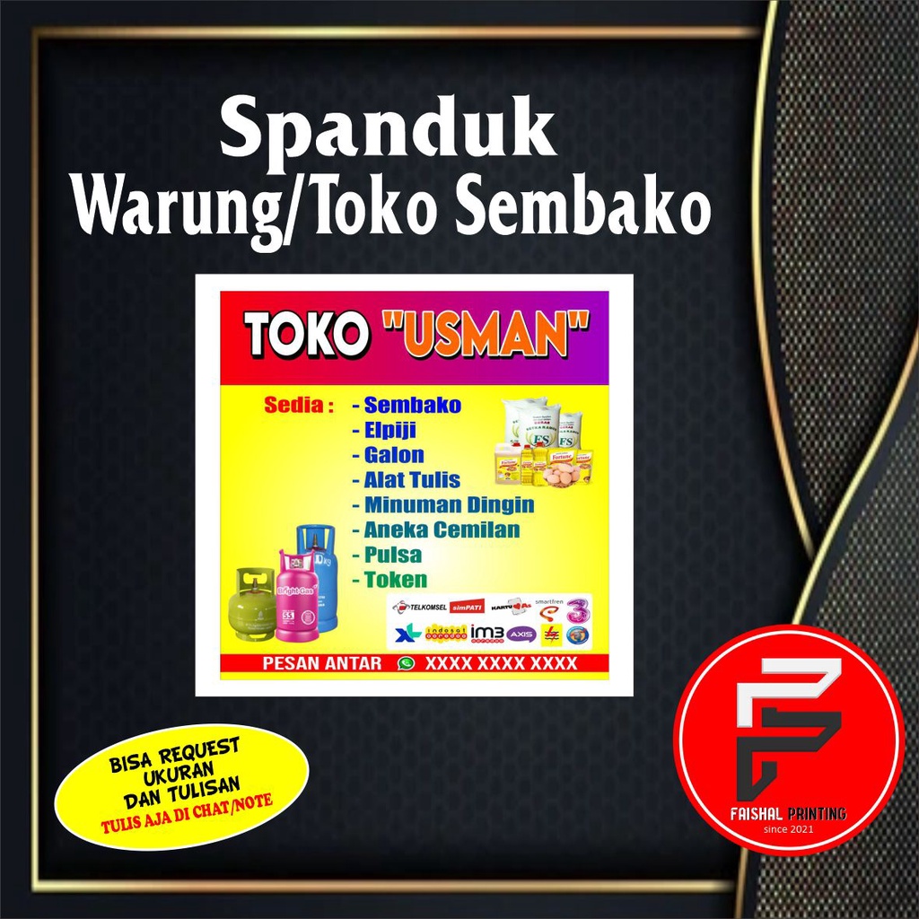 Jual Spanduk Warung Sembako / Banner Toko Sembako / Spanduk Kustom Ukuran 1 x 1 meter | Shopee ...