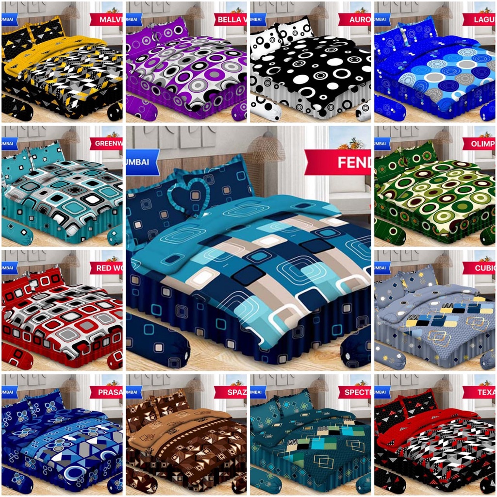 Jual BEDCOVER SET SPREI RUMBAI / RAMPLE BONITA LUXURY 3D KING UK ...