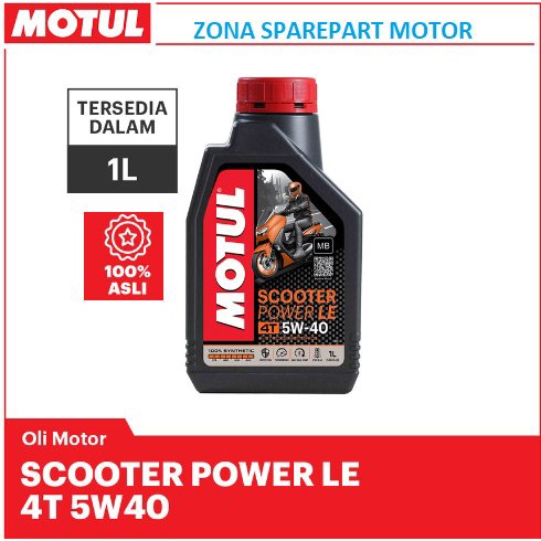 Jual Oli Motul MATIC SCOOTER POWER LE 5W-40 FULL SYNTHETIC 1 LITER API ...