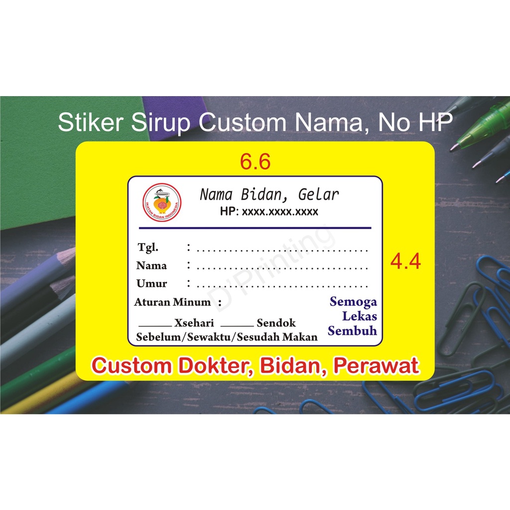 Jual STIKER, Etiket Sirup, Etiket OBAT, Label Stiker Obat, Custom BIDAN ...