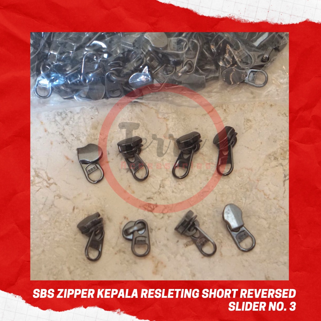 Jual SBS Zipper Kepala Resleting Slider Short Reversed Terbalik Nomor 3 ...