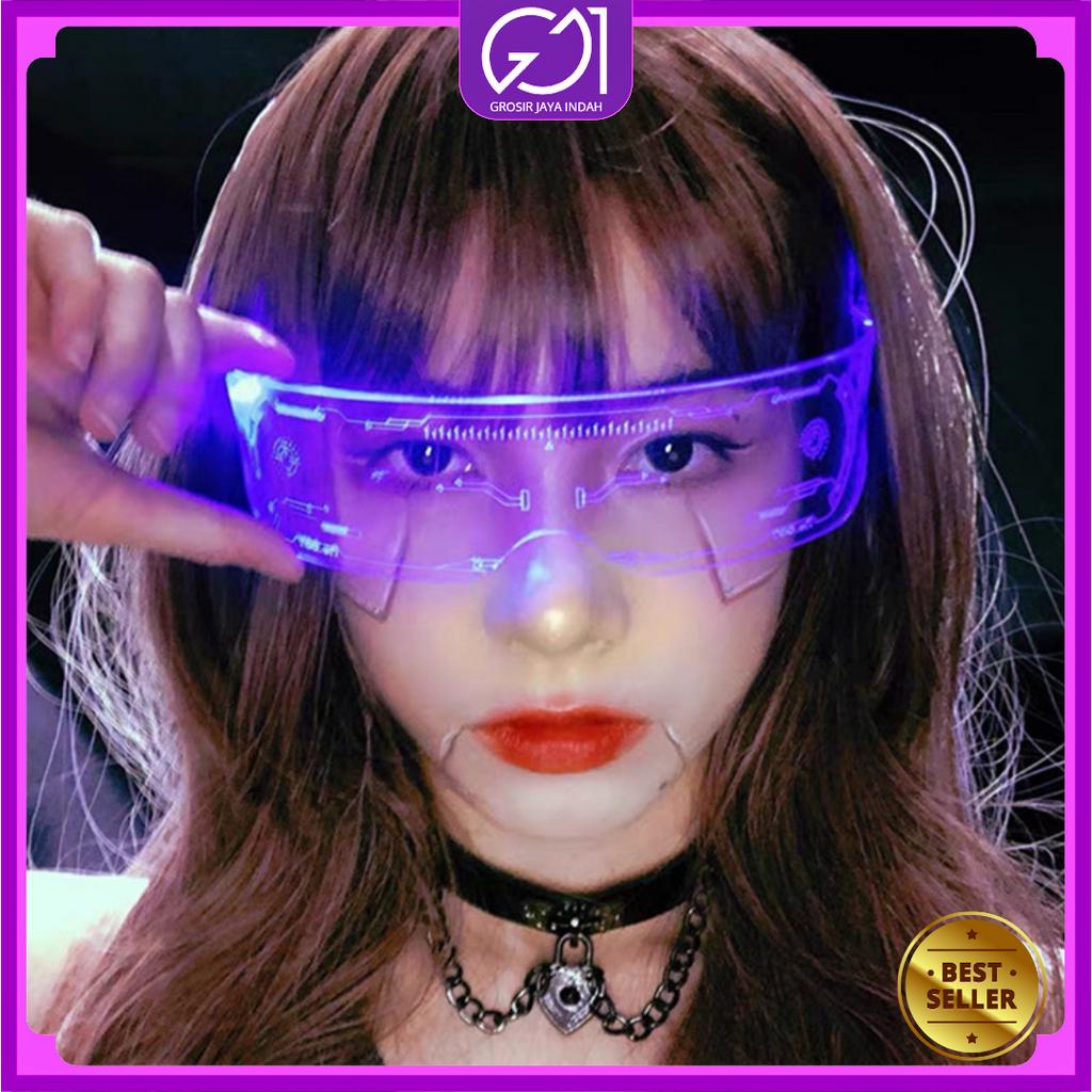 Jual Kacamata LED Party 7 Warna / Kacamata Cyberpunk Berubah Warna ...