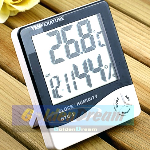Jual HTC1 3in1 Hygrometer Thermometer Clock Kelembaban Suhu Jam ...