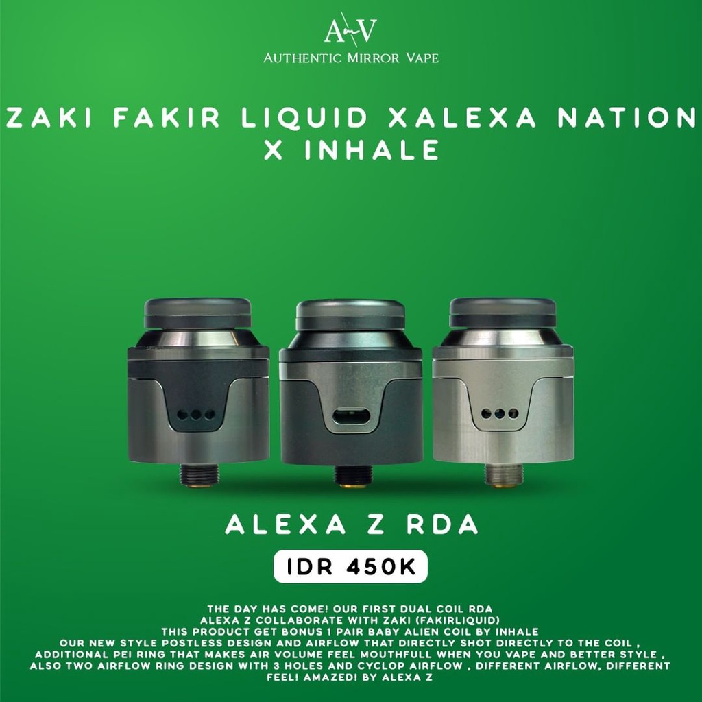 Jual Alexa Z RDA By Zaki Fakir Liquid xAlexa Nation x Inhale - AT | Shopee Indonesia