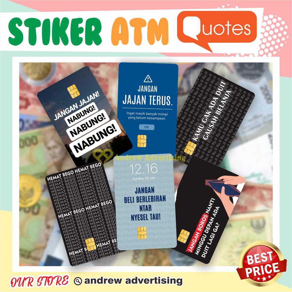 Jual STIKER ATM QUOTES | GARSKIN / STIKER KARTU ATM / SKIN KARTU ATM ...