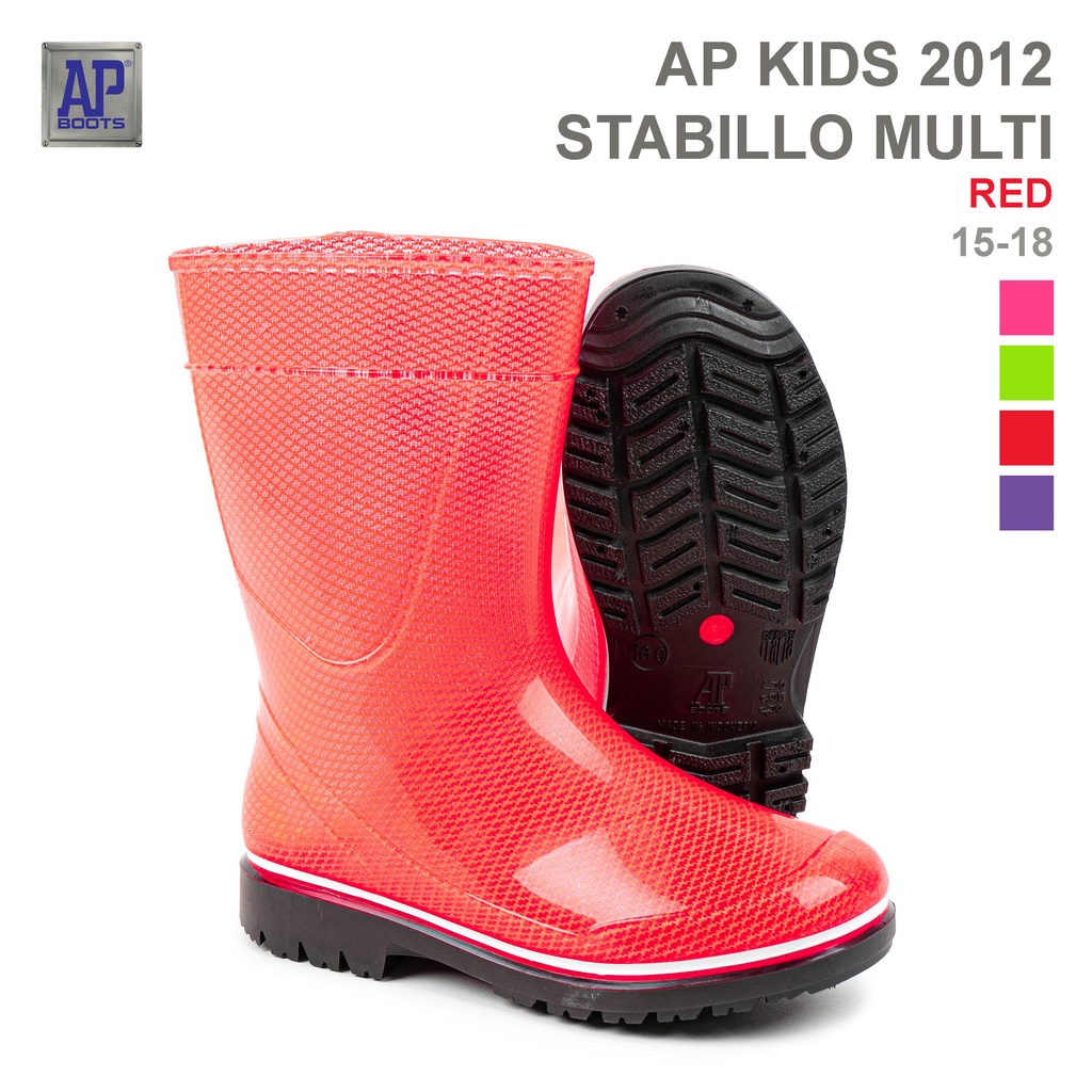 Jual AP Boots AP KIDS 2012 MERAH STABILO MULTI - Sepatu Boot PVC ...