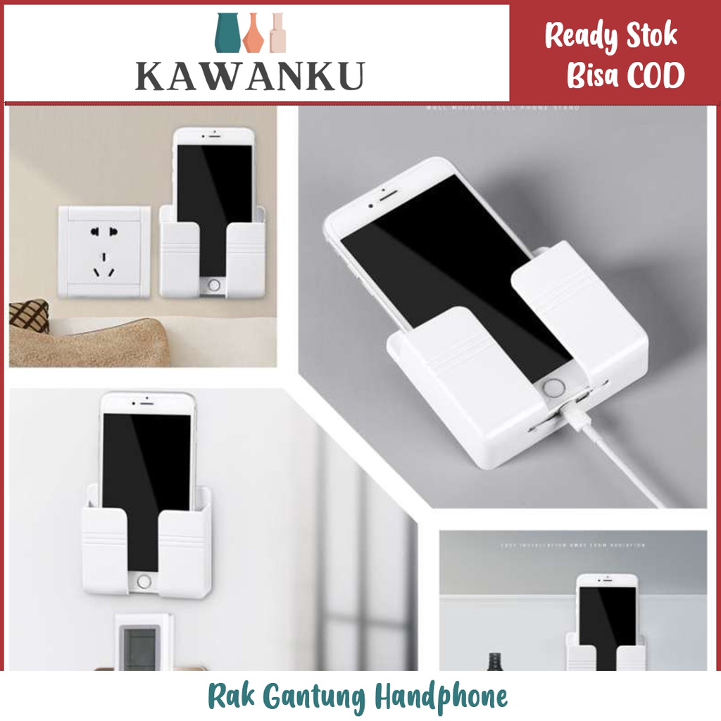Jual Holder hp cas dinding tembok /Tempat cas hp tempel /tempat remote ...
