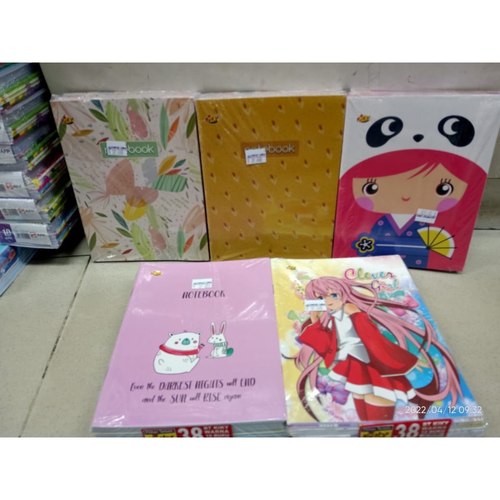 Jual BUKU TULIS KIKY BERWARNA 38 LEMBAR/PACK PENDAK DAN MAXI 42 LEMBAR ...