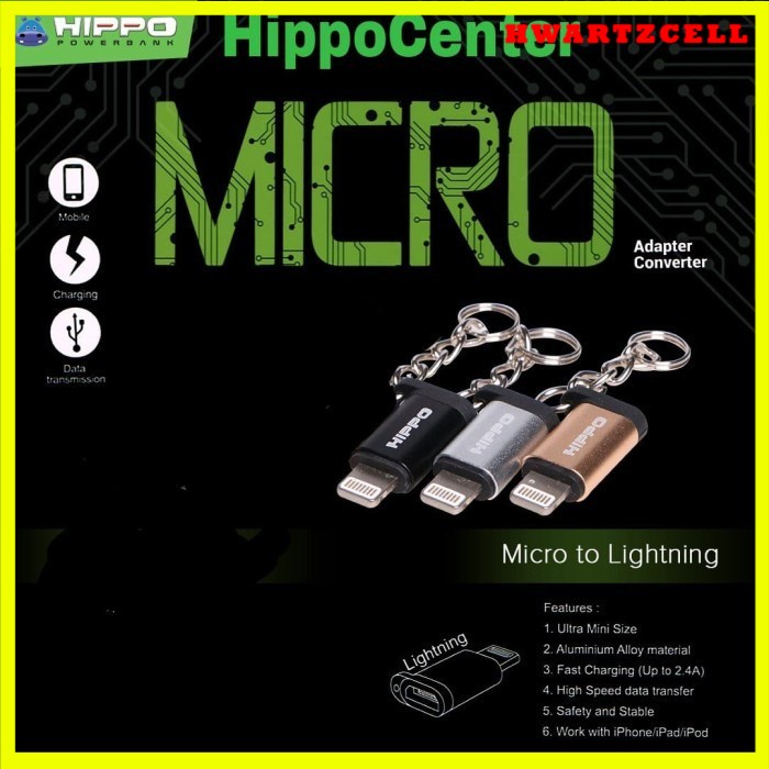 Jual Hippo Adapter Micro To LIGHTNING ( Converter Adapter Micro To ...