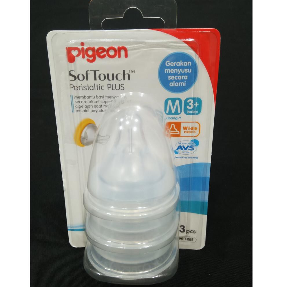 Jual PIGEON MURAH NIPPLE BAYI PERISTALTIC PLUS UK SS / S / M /L DOT ...