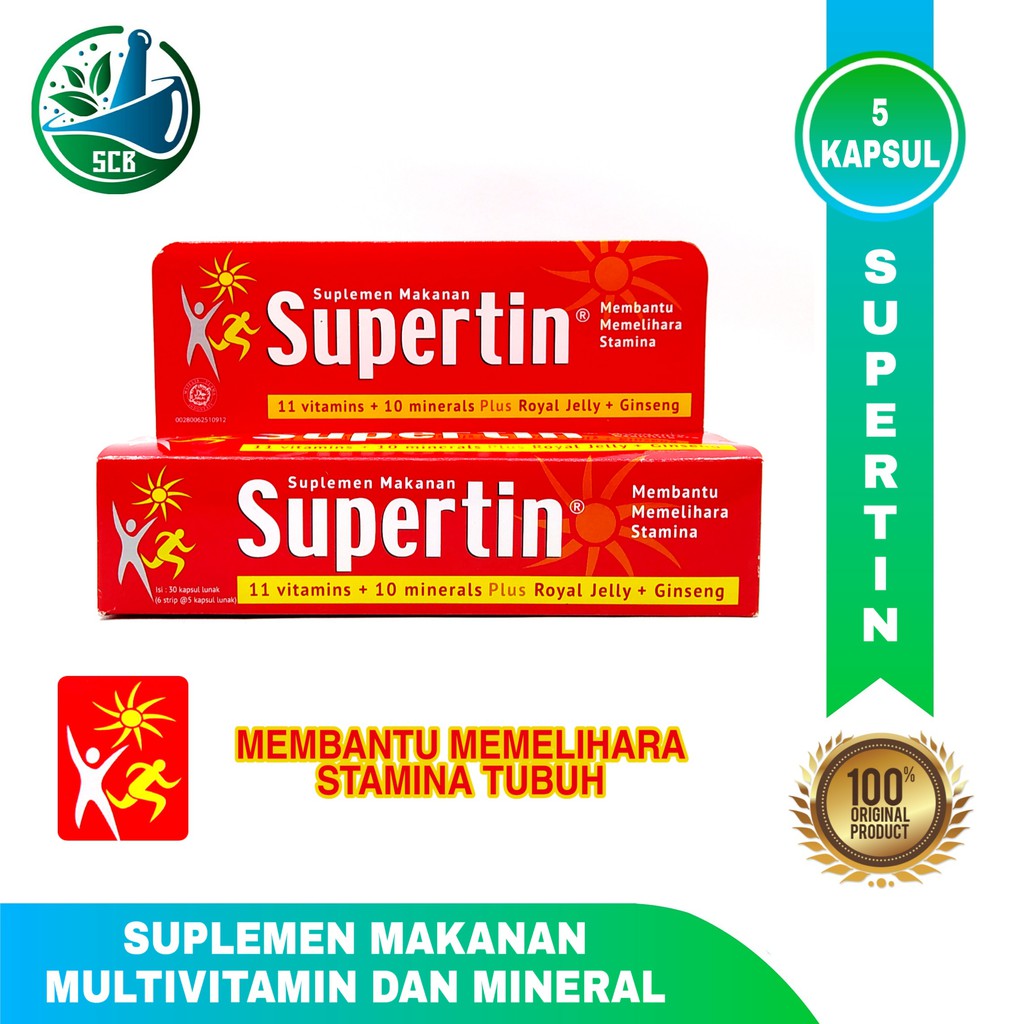 Jual Supertin - Multivitamin Dan Mineral (Per 1 Strip Isi 4 Kapsul ...