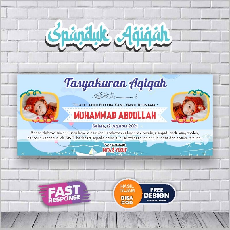 Jual Baner spanduk aqiqoh anak custom murah / spanduk ucapan nikahan ...