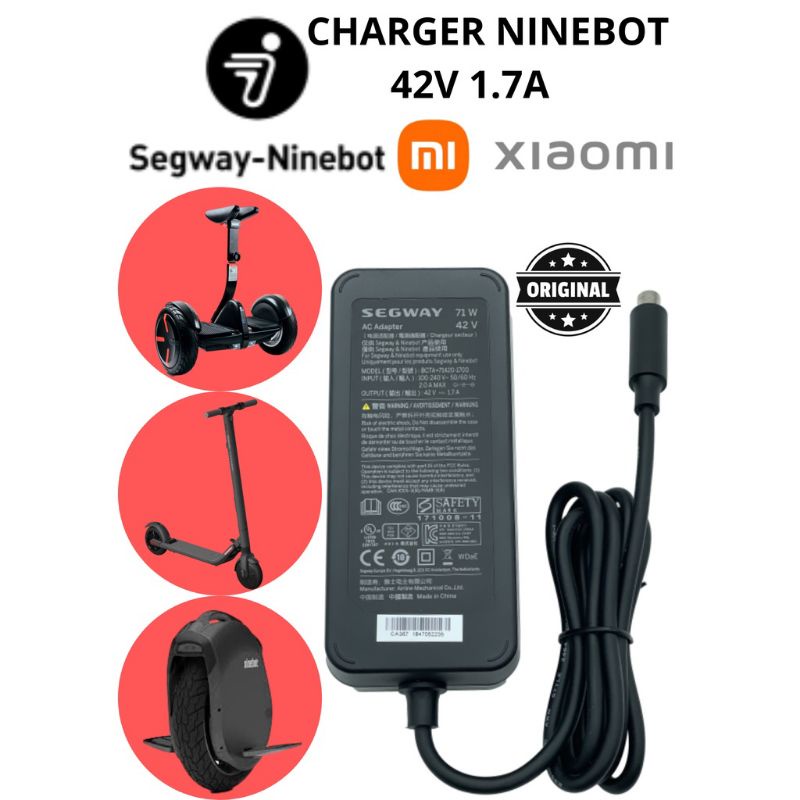 Jual SEGWAY NINEBOT CHARGER 42V 1,7A ORIGINAL MIJIA XIAOMI (SKUTER ...