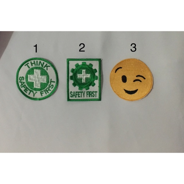 Jual Logo bordir safety first, smiley face, olympic flag | Shopee Indonesia