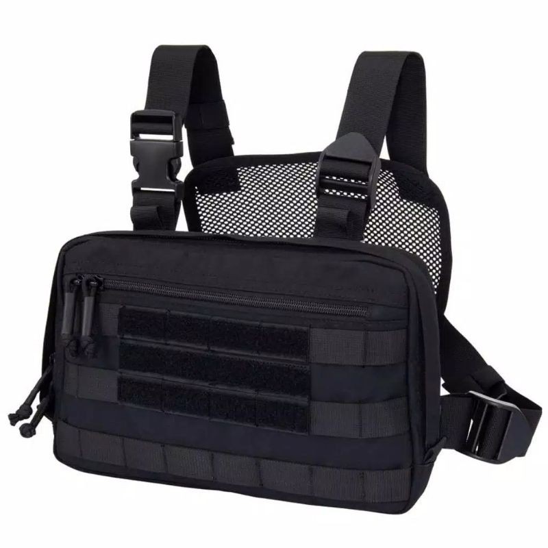 Jual CHEST RIG BAG / TAS DADA / CHESTBAG THREE STRAP VELCRO BLACK ...