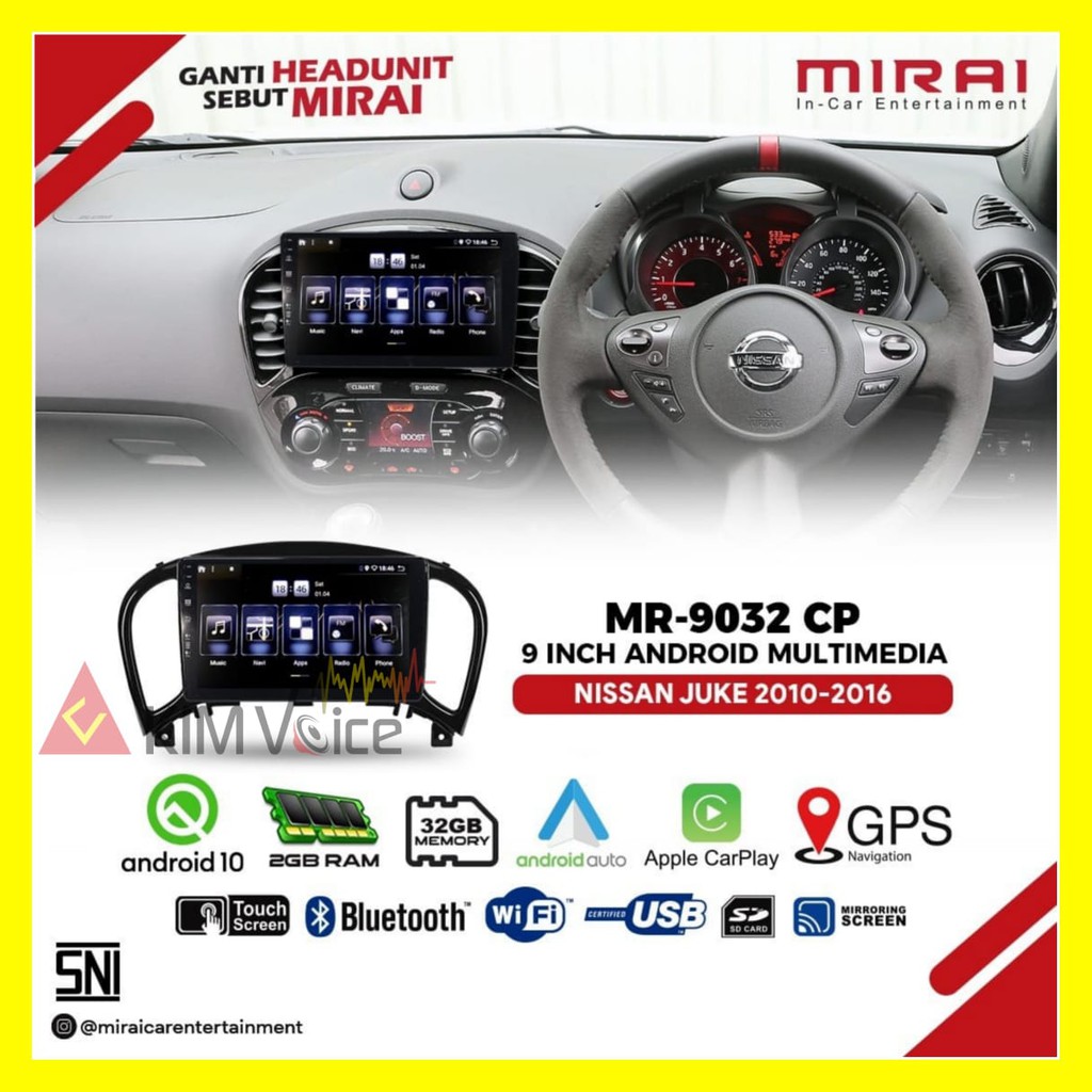 Jual Head unit Android MIRAI MR-9032VC OEM Nissan JUKE 2011-2018 soket pnp | Shopee Indonesia