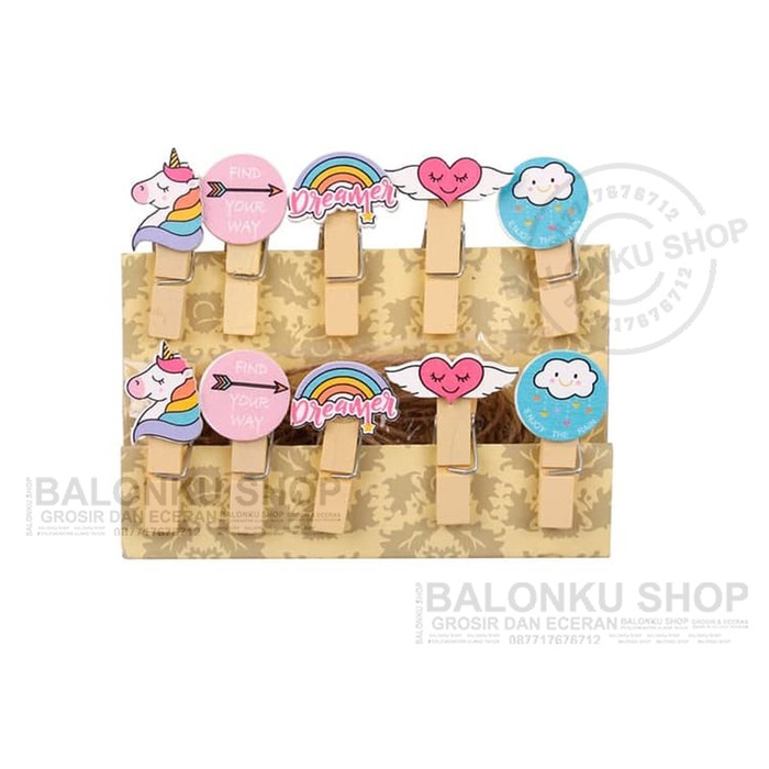 Jual Jepit Kayu Unicorn Rainbow Jepitan Kayu Penjepit Kayu Jepit Foto ...