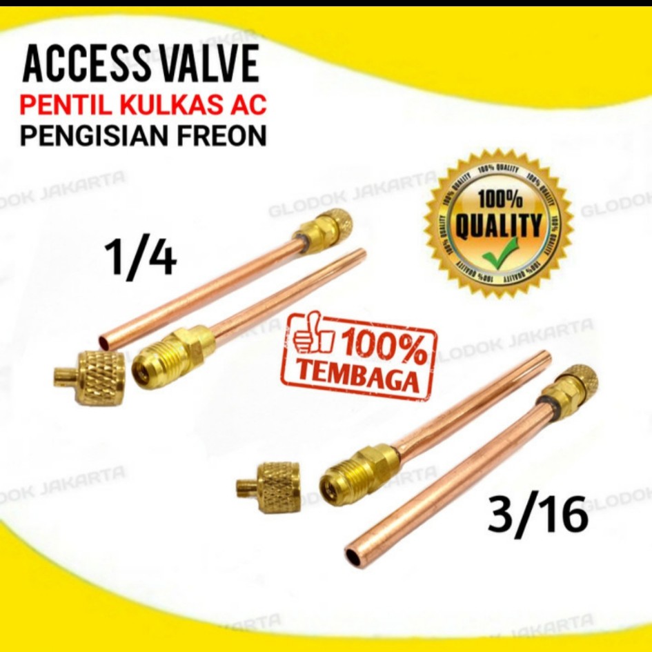 Jual Pentil Kulkas AC Pentil Pengisian Freon 1/4 dan 3/16 TEMBAGA ...