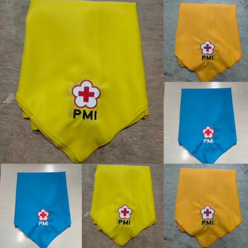 Jual Scraf polos Bordir PMI panjang 125 cm Warna Kuning Tua Kuning Muda ...