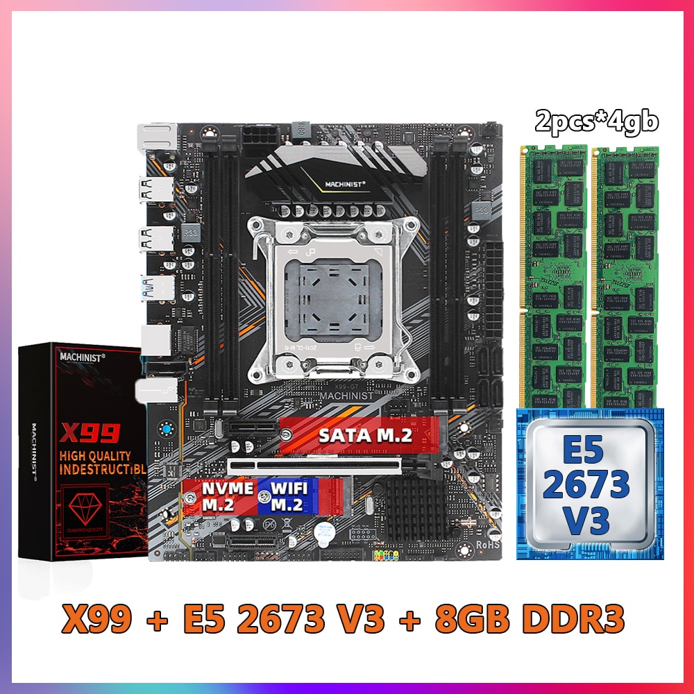 Jual Preorder Machinist X99 G7 Lga 2011 3 Motherboard Kit Set With Xeon