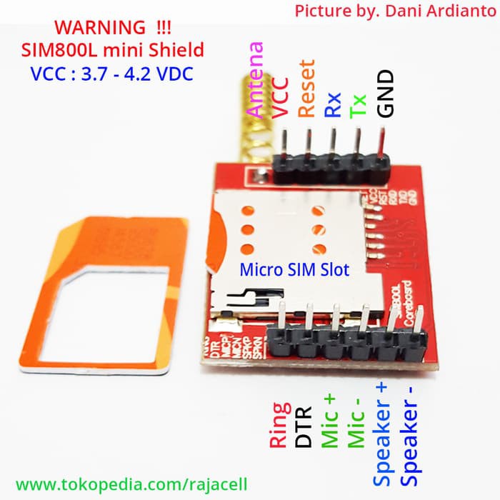Jual Sim800L Gsm Gprs Module For Arduino ( Gsm Gprs Serial Modem Shield ...