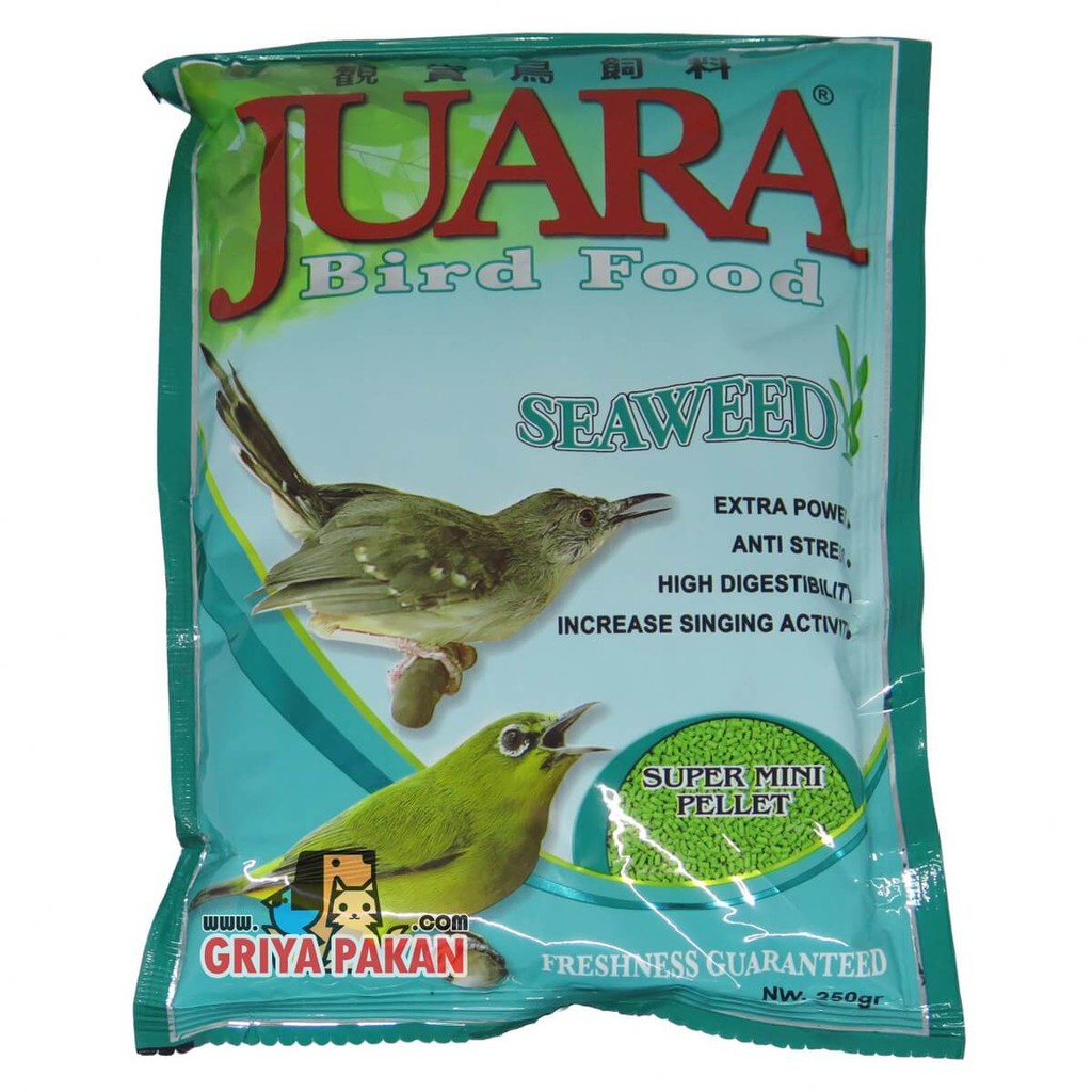 Jual Juara Seaweed Mini 250g / pakan burung juara rumput laut hijau 250 ...