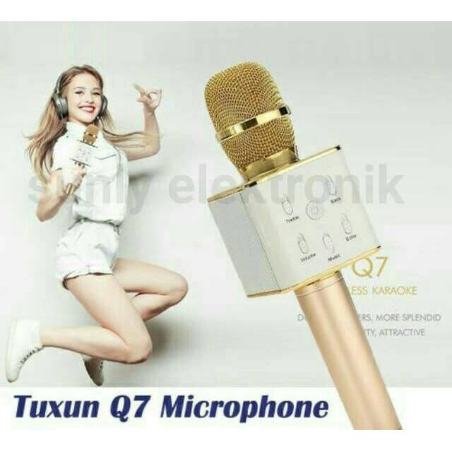 Jual Mic ktv Bluetooth tuxun Q7 wireless mic microphone buat hp handphone ( mic Tanpa Kabel ...