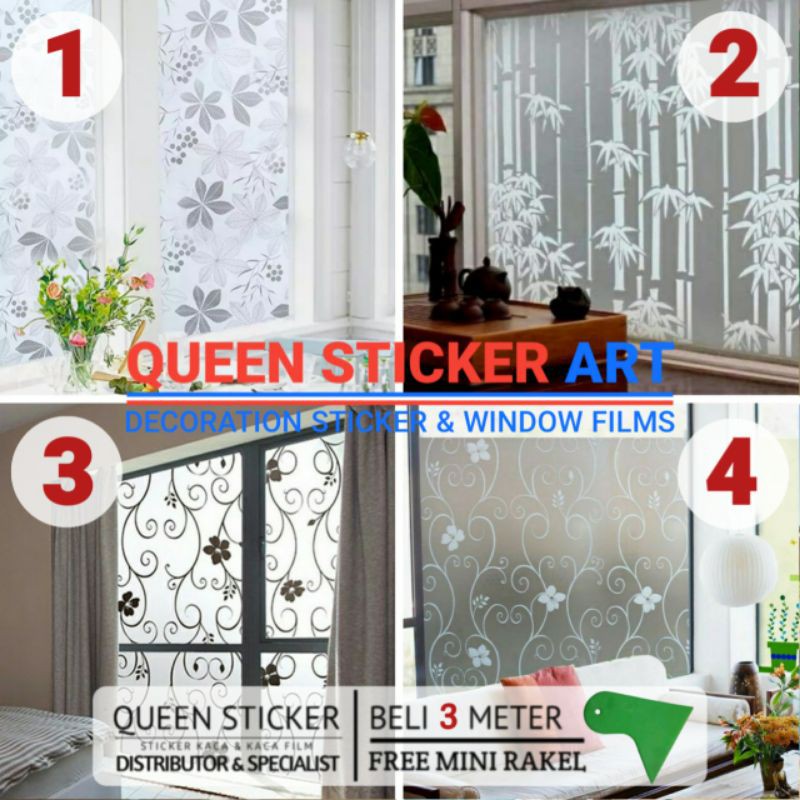 Jual STIKER KACA MOTIF BAMBU, DAUN, BATIK BUNGA L 90CM | Shopee Indonesia