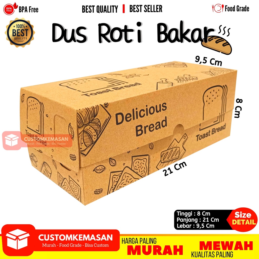 Jual Kemasan Roti Bakar / Dus Roti Bakar Bandung / Box Roti Bakar ...