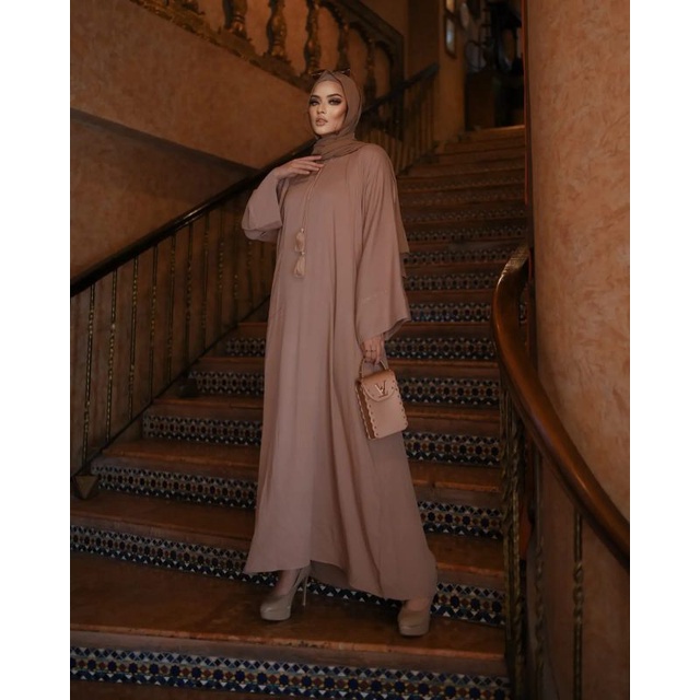Jual Etnik Style ZELLBA Abaya Hazelnut | Shopee Indonesia