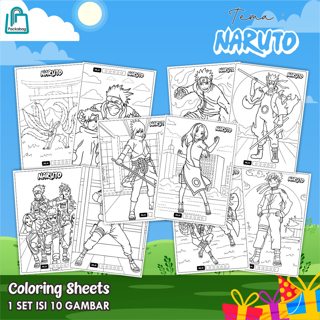 Jual KERTAS MEWARNAI ANAK UKURAN A5 – 1 PACK ISI 10 LEMBAR – COLORING ...