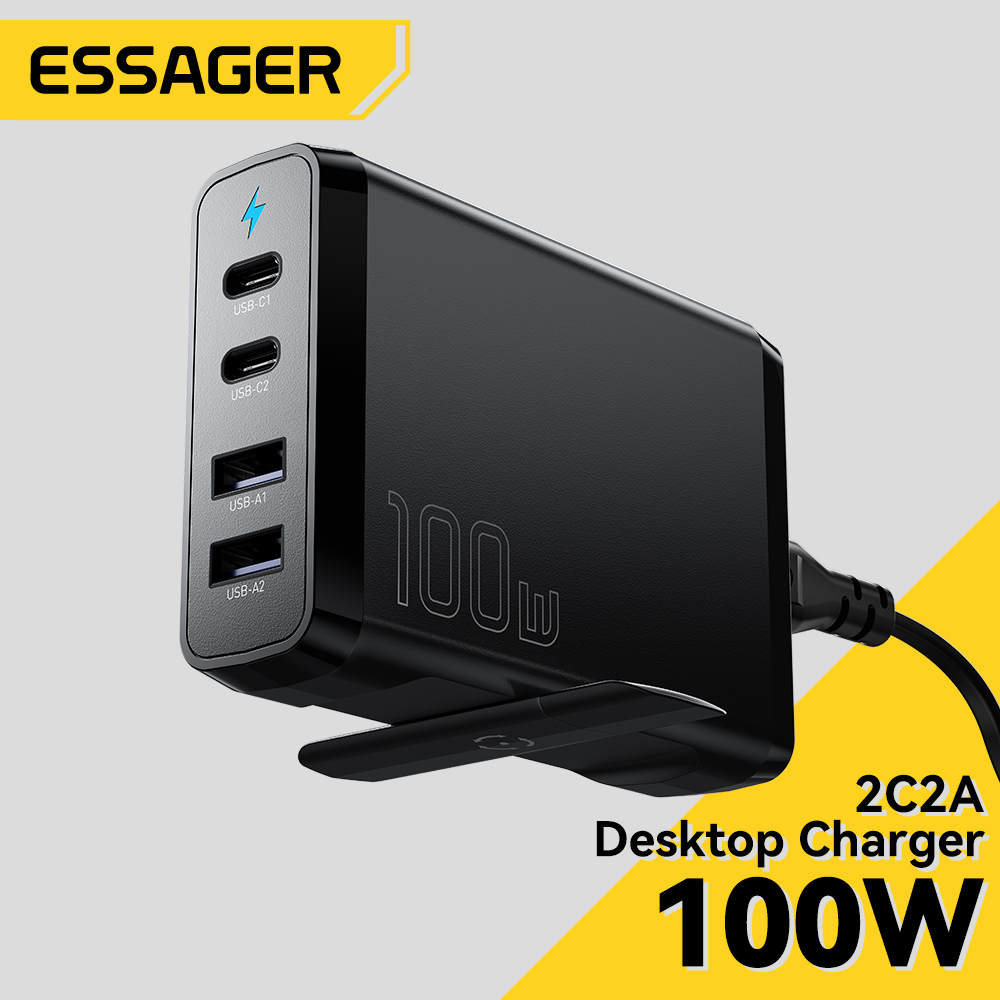Jual Essager 100/140W GAN Desktop charger fast Charging Usb Type C ...