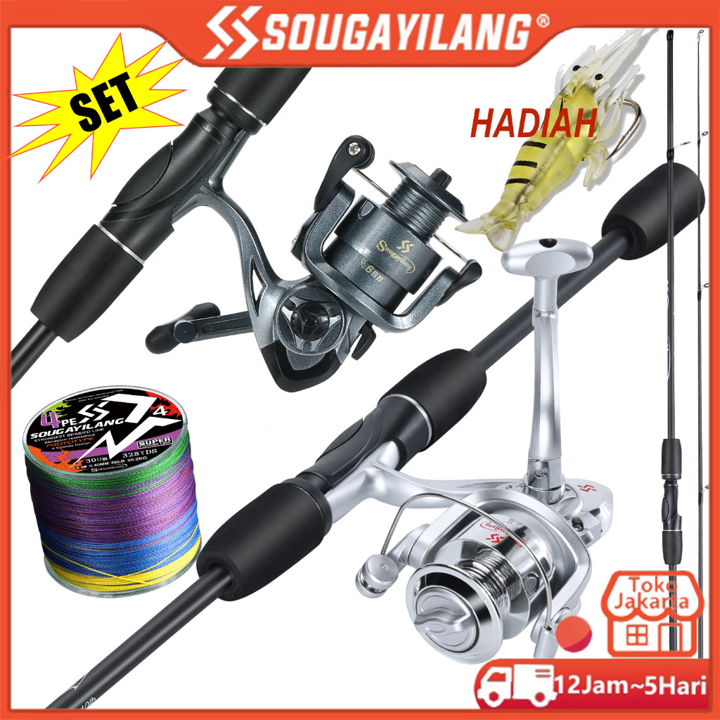 Jual Sougayilang pancing set 1.8M 2bagian Dan Gulungan 5.2: 1tahan Maksimal 10kg Set Joran ...