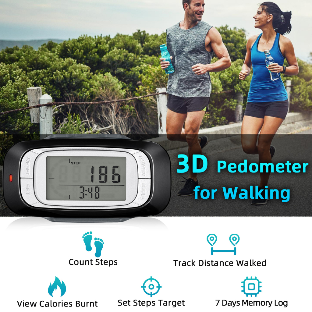 Jual Pedometer Berjalan 3D Dengan Display - Black | Shopee Indonesia