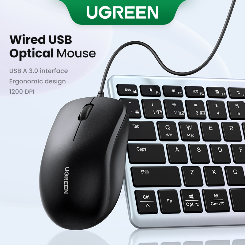 Jual Ugreen Mouse Kabel Mouse Optik USB 3.0 Mouse 1200dipi Mouse ...