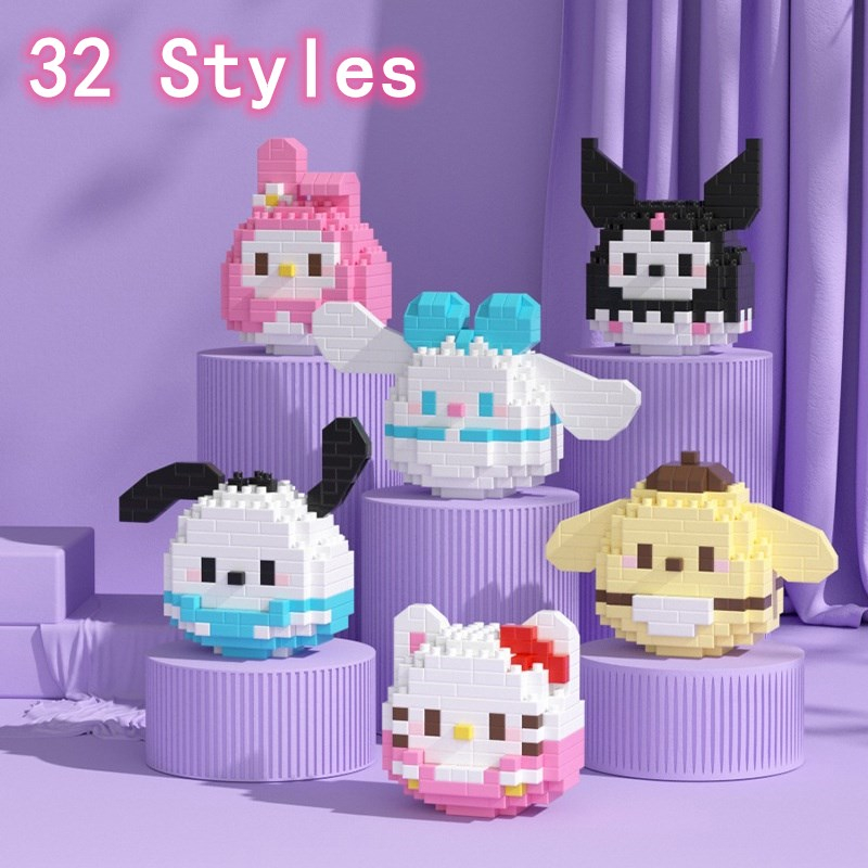 Jual Kuromi Sanrio Brick Mainan Lego Strawberry Bear Kartun Boneka ...