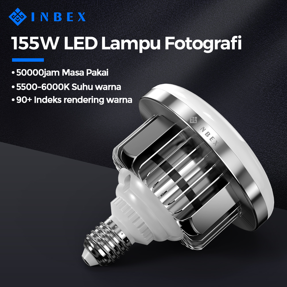 Jual INBEX 155W Softbox Light Bulb LED 5500K-6000K Fotografi Daylight ...