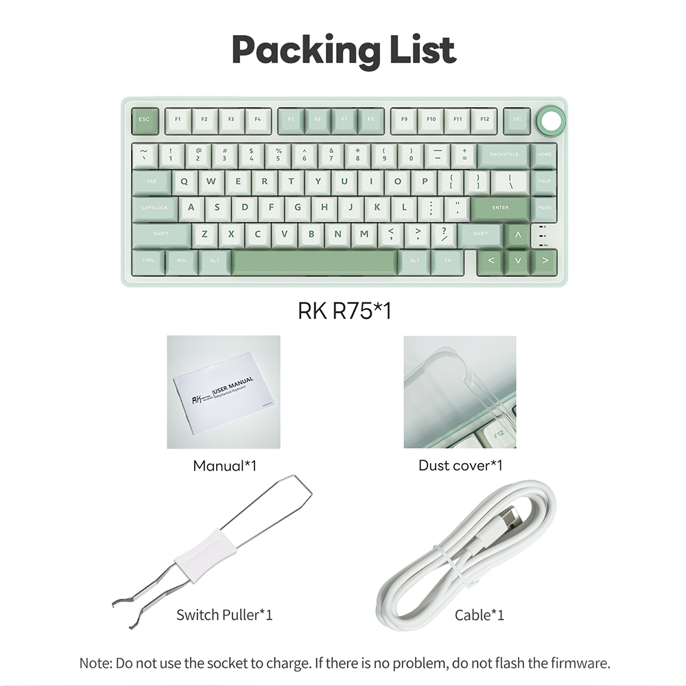 Jual Royal Kludge RK R75 Green 81 key Wired Gaming Keyboard | Shopee Indonesia