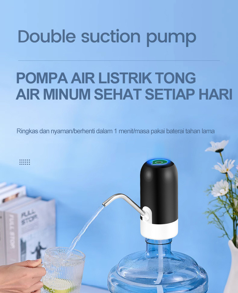 Jual Pompa Air Galon Rechargeable Hitam Water Pump Pompa Dispenser Alat ...