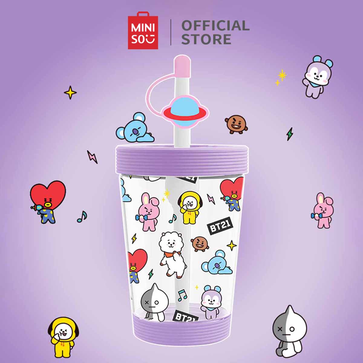 Jual Miniso x BT21 Collection Gelas Plastik Cangkir Minum Portabel ...