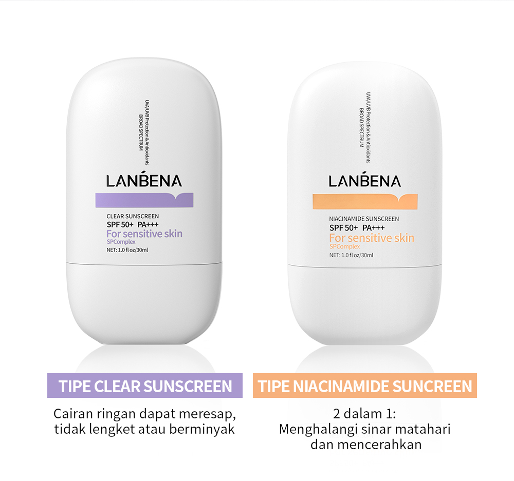 Jual LANBENA UV Sunscreen Niacinamide Serum Whitening Soothing Sunblock ...