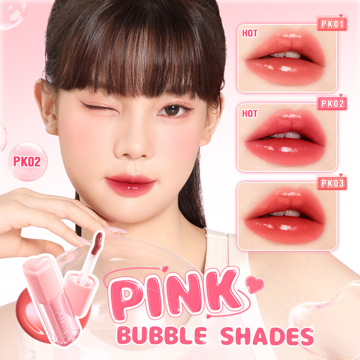 Jual PINKFLASH Transferproof Bubble Glowy Tint Lips liptint Bubble Long ...