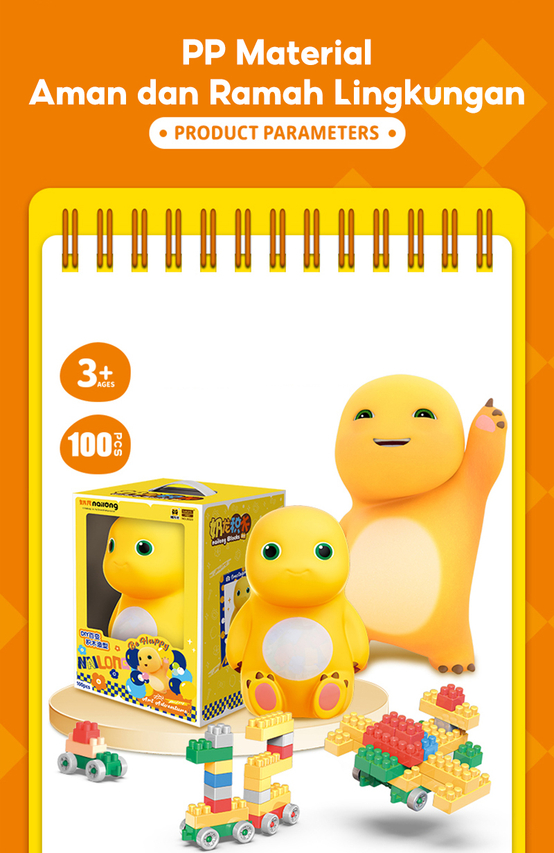 Jual OHSOME Jumbo Nai Long Brick DIY 100 pcs Building Blocks / Block ...