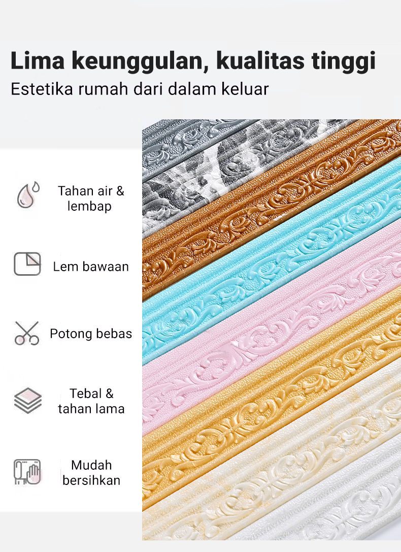 Jual Hoptech - Wall Border List 3D Foam / Wallpaper Stiker Dinding 1 ...