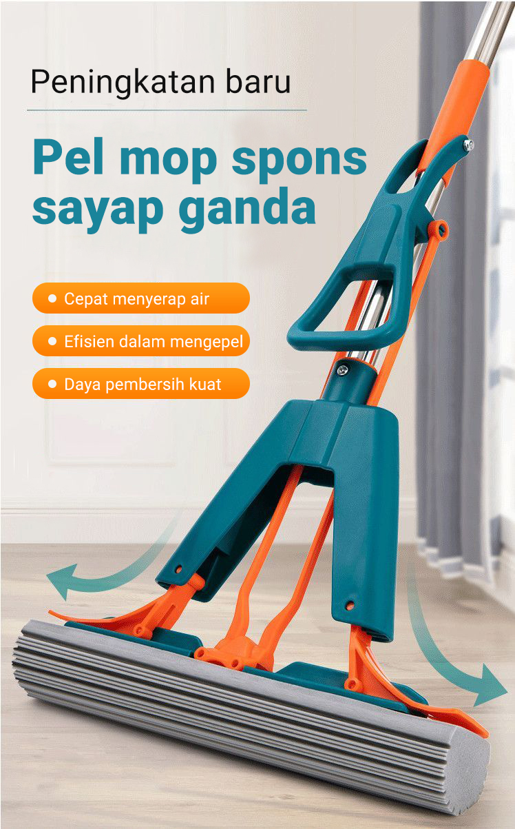Jual Hoptech - Pel Lantai Spons Lipat Otomatis | Sponge Mop Jumbo 29cm ...