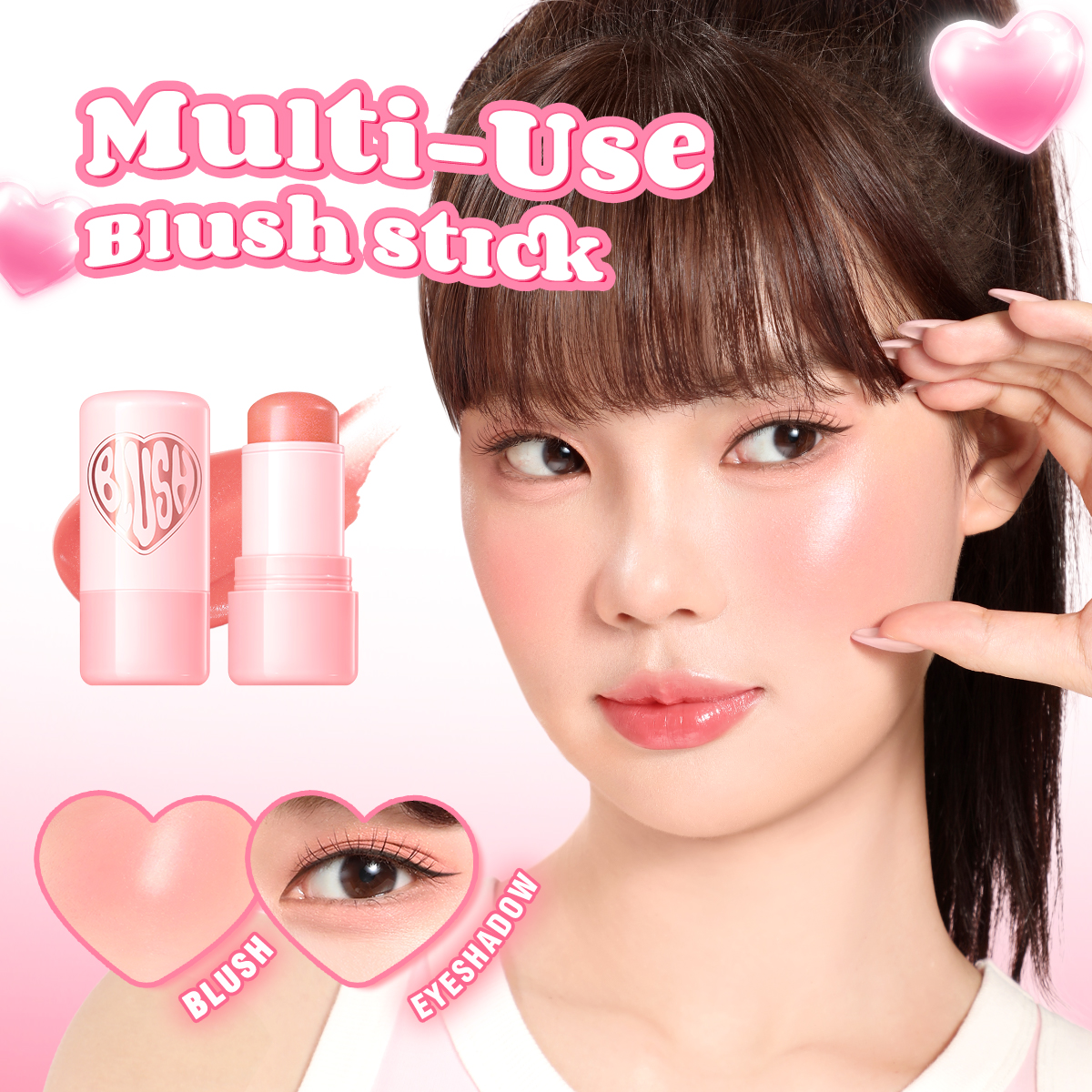Jual PINKFLASH Multi-Use Watery Blush Stick Healthy and Rosy Cream Blushon Cream 6 Shades ...