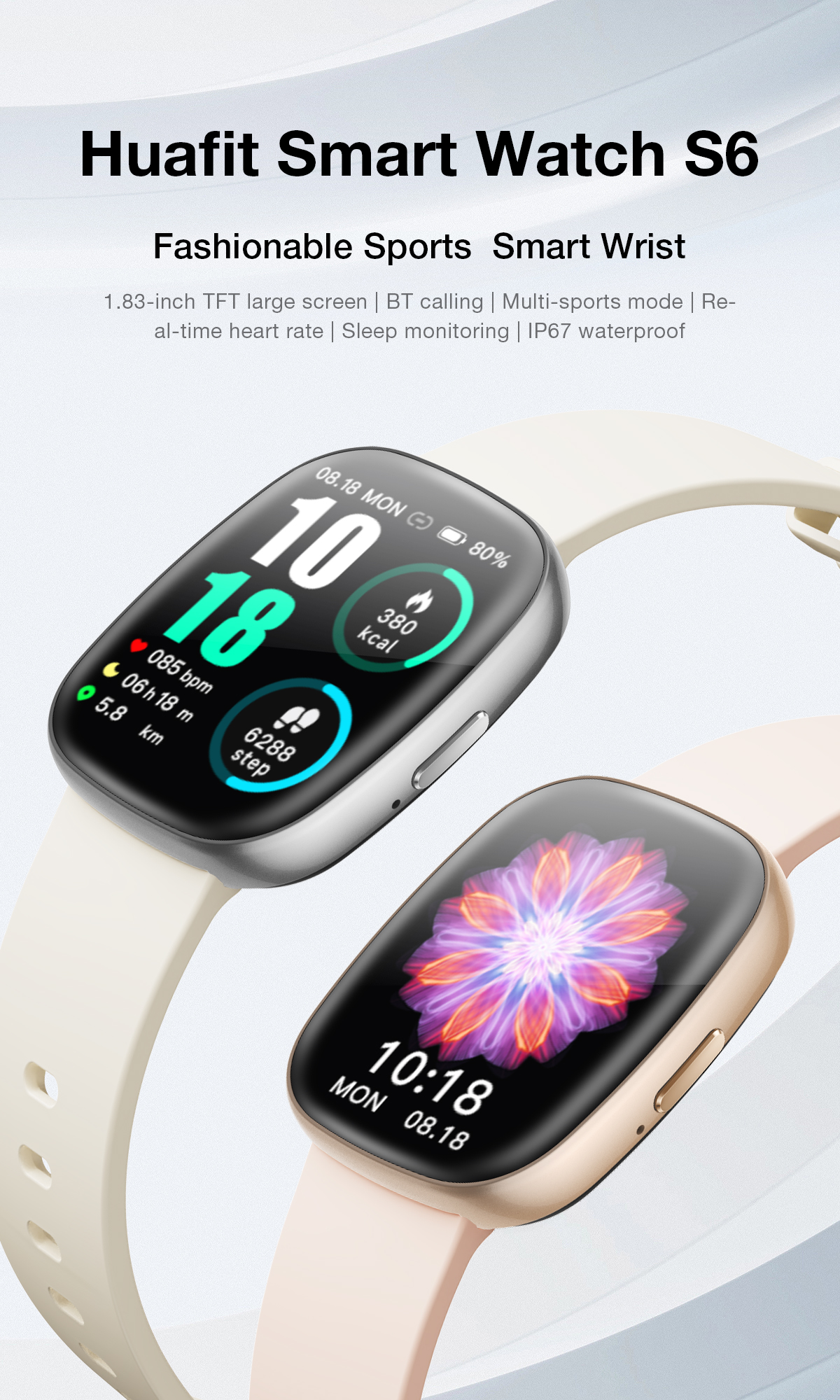Jual Huafit S6 Smartwatch ORI Telepon WA Layar Oval 40mm Sport Tracker ...