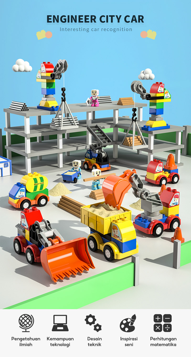 Jual (Limited Deals) OHSOME Yinerle City Engineering Car Robot 52 Pcs ...