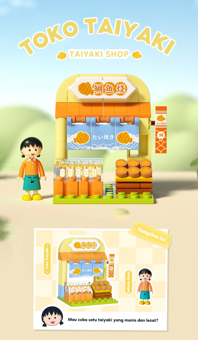 Jual OHSOME Wekki Brick Block Blind Box Gacha Set Koleksi Figure Chibi Maruko Chan Seri Holiday ...