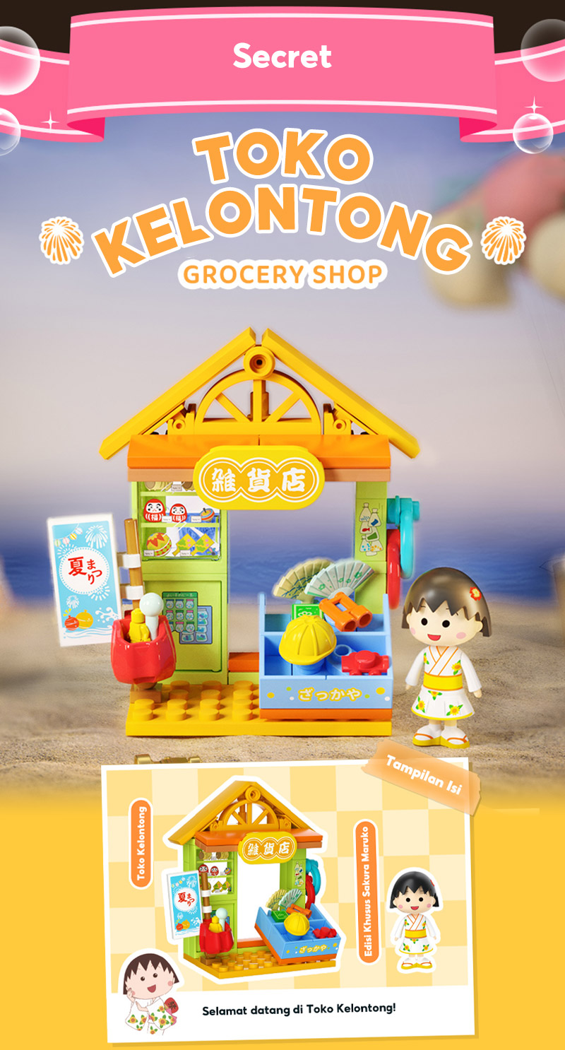 Jual OHSOME Wekki Brick Block Blind Box Gacha Set Koleksi Figure Chibi Maruko Chan Seri Holiday ...